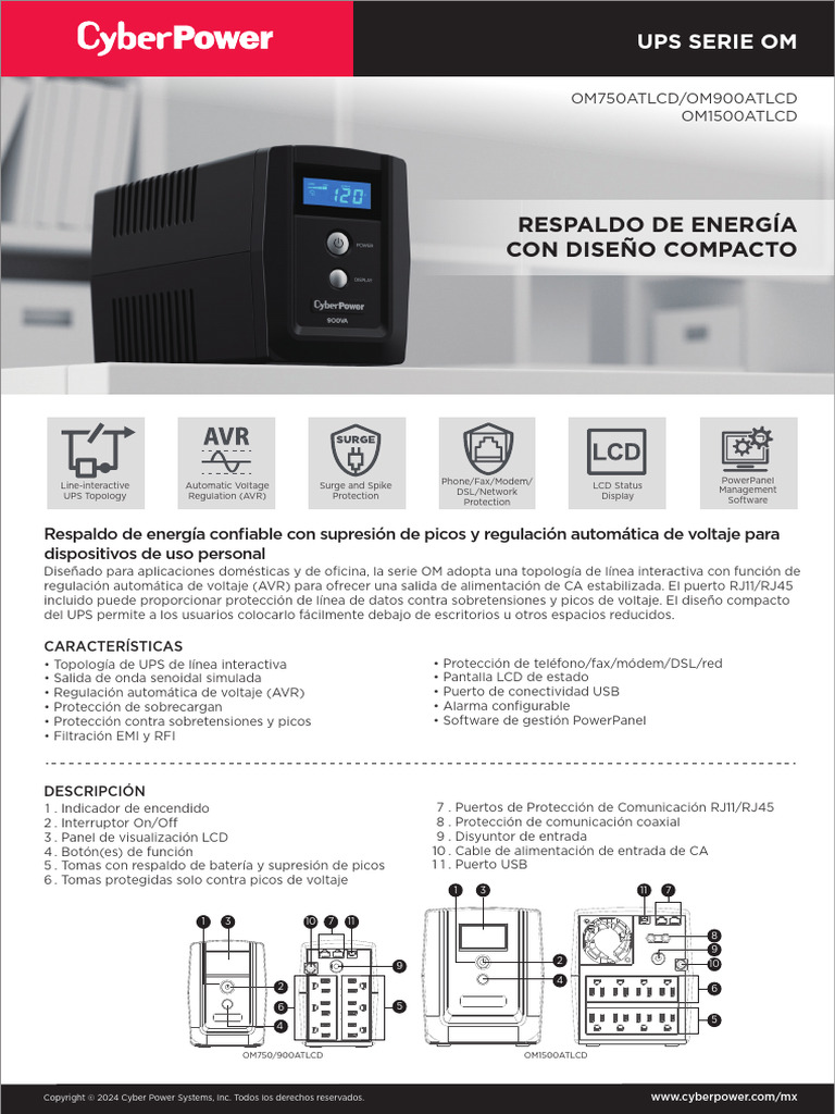 CyberPower DS OM750-1500ATLCD NEMA Es v6 | PDF | Módem | Ingenieria ...