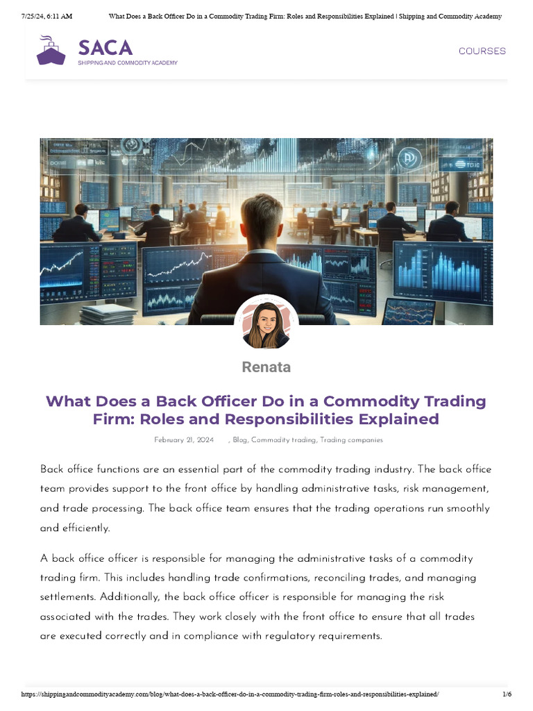 Back Officer Roles in Commodity Trading | PDF | Data | Databases