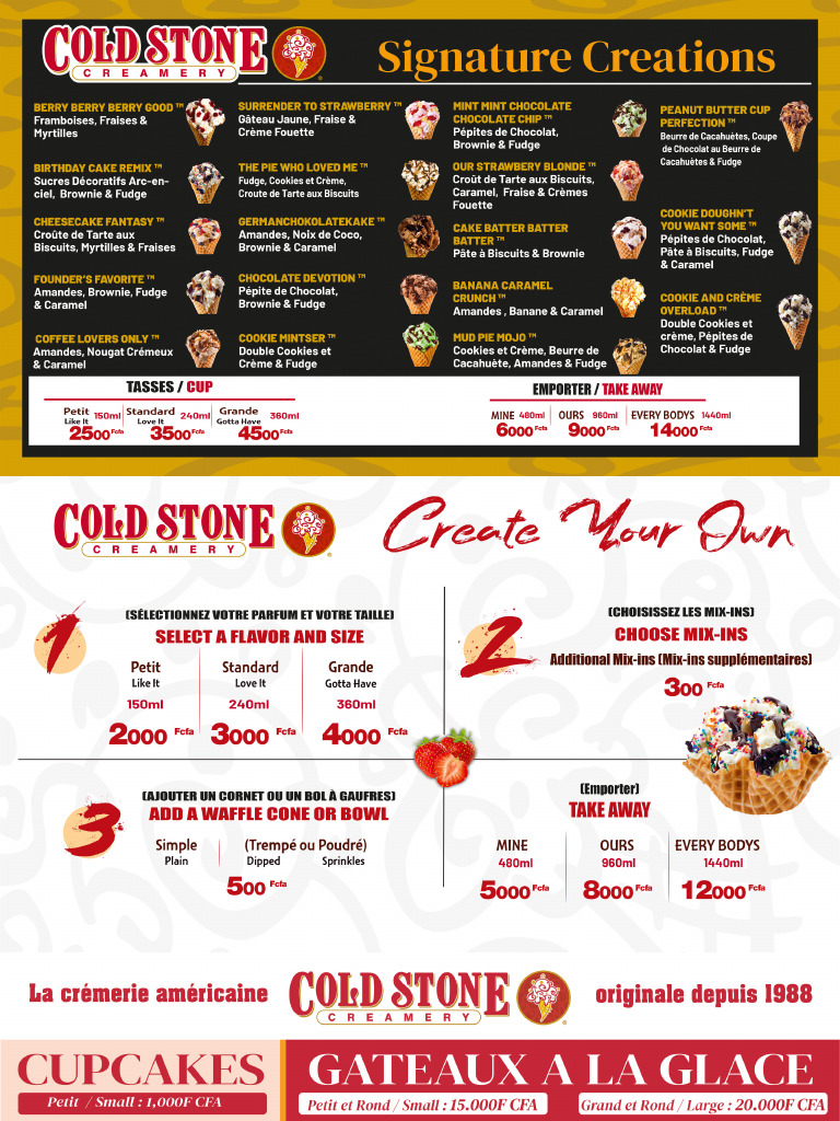 Menu Cold Stone | PDF