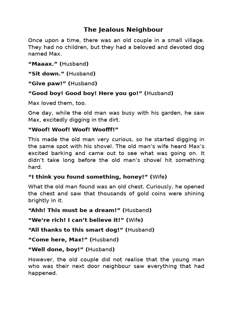 The Jealous Neighbour Original | PDF