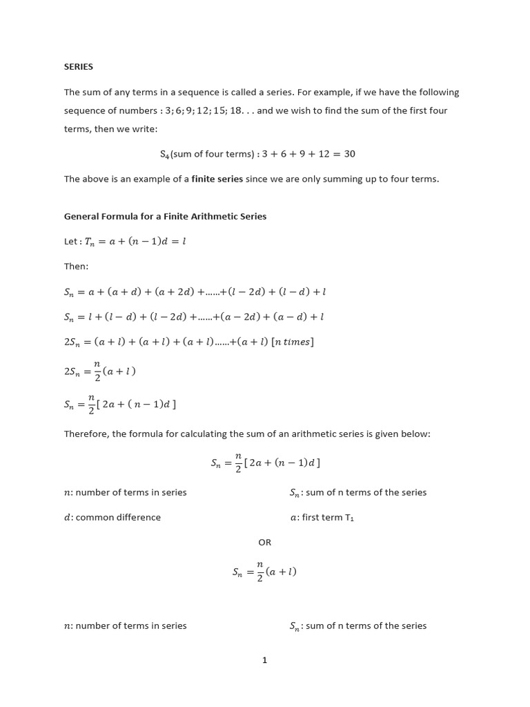 Topic 3-Series | PDF | Series (Mathematics) | Summation