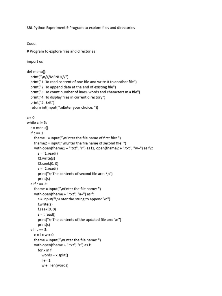 File and Directory Explorer in Python | PDF