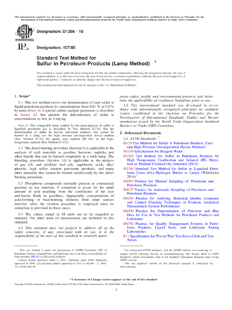 ASTM D1266-18 | PDF