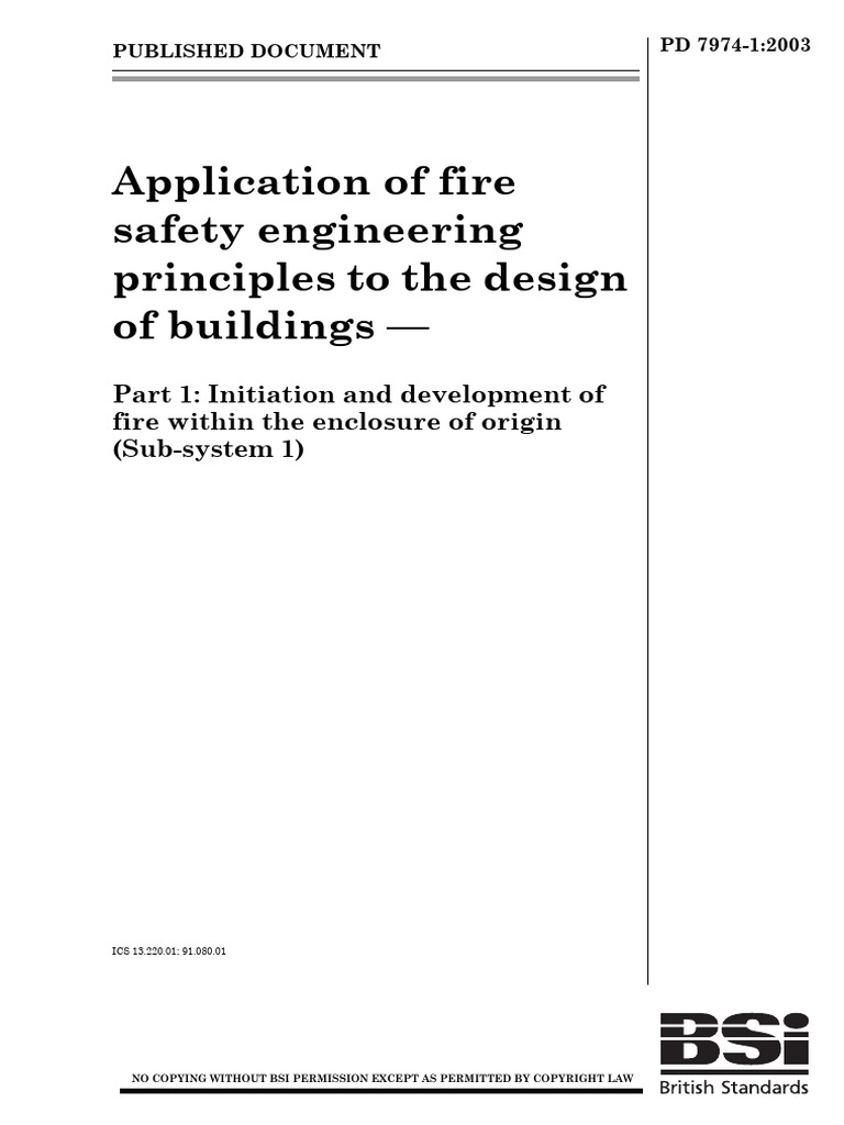 PD 7974.1-2003-Initiation and Growth of Fire | PDF