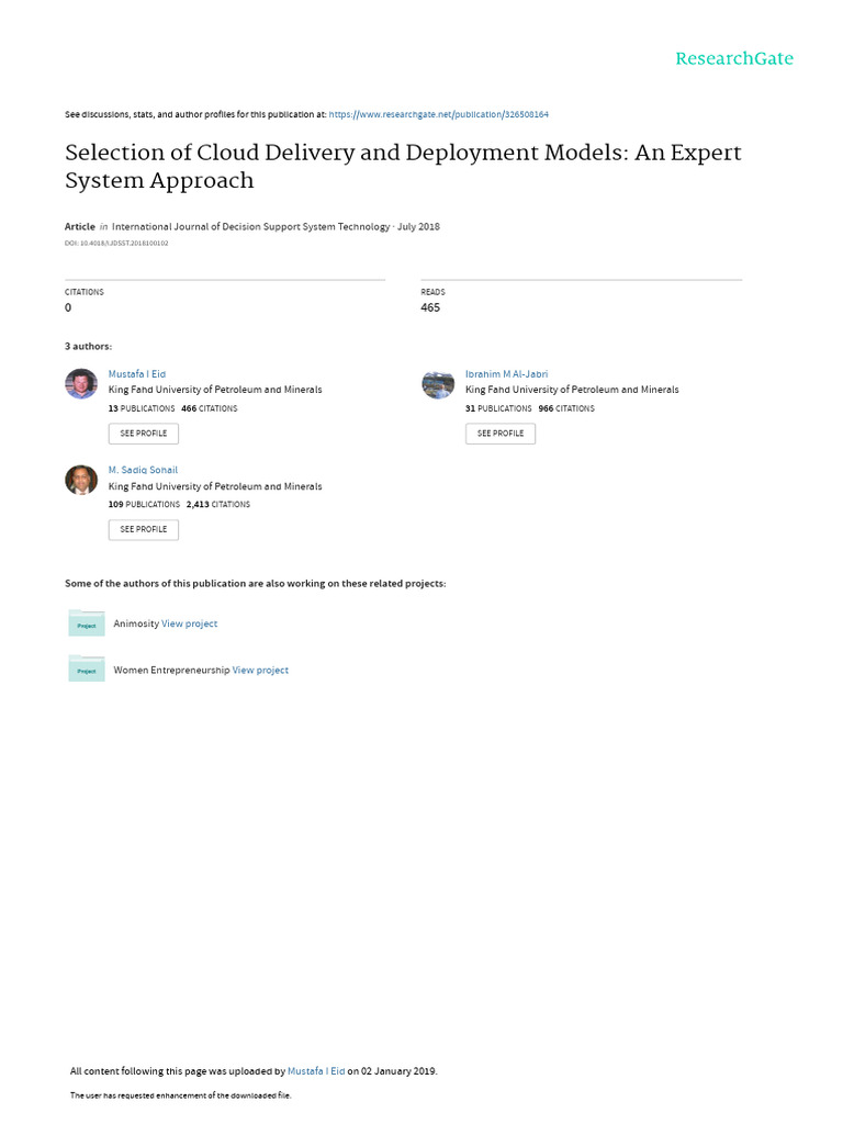 0.selection of Cloud Models - Expert System Approach | PDF | Cloud ...