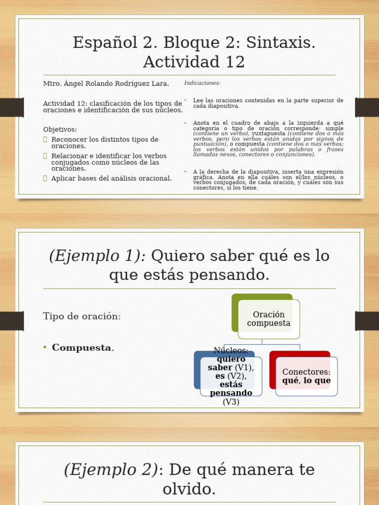 Español2220.000 0001111 qqqA12ClasificaciónOracionesNúcleos | PDF ...