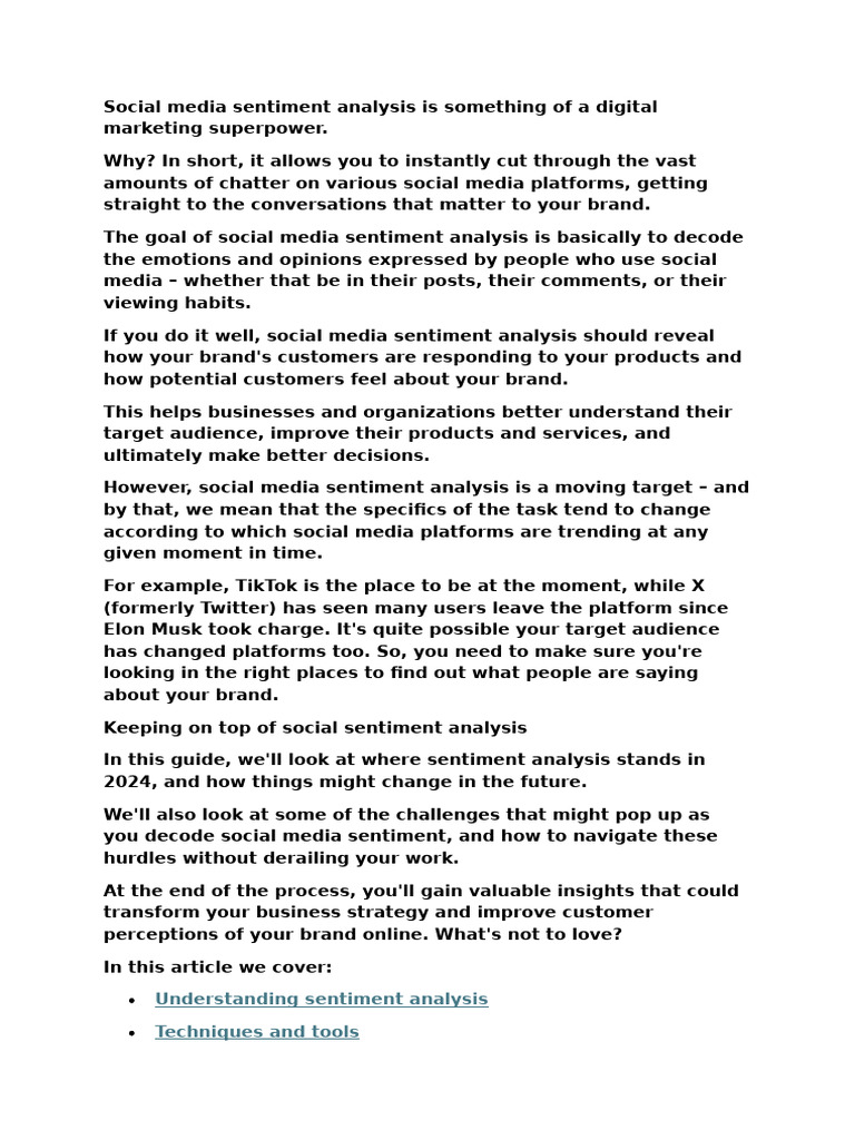 Social media sentiment | PDF | Social Media | Popular Culture & Media Studies