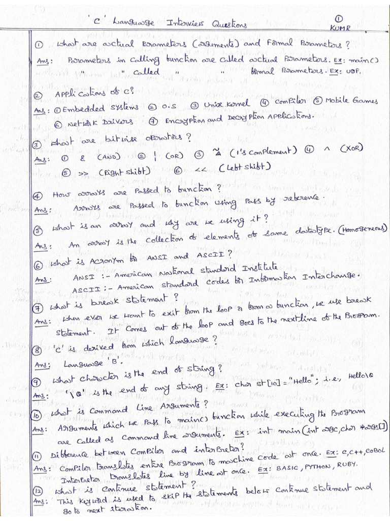 C Interview Questions | PDF C Interview Questions | PDF