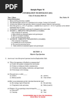 Class 10 CBSE IT 402 Sample Paper 2025 26 | PDF | Table (Database ...