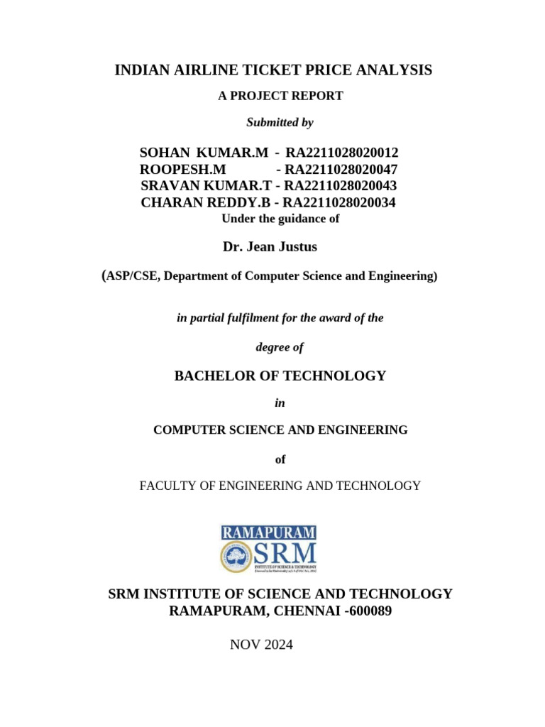 Indian Airline Ticket Price Analysis | PDF | Machine Learning | Use Case