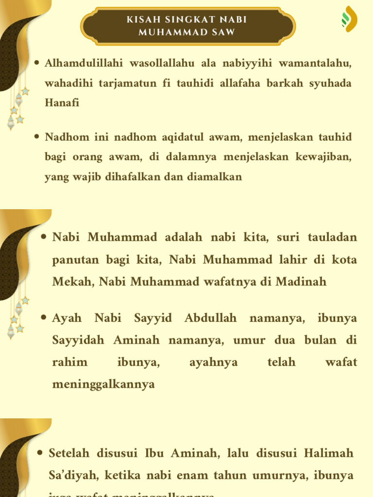 Kisah Singkat Nabi Muhammad | PDF