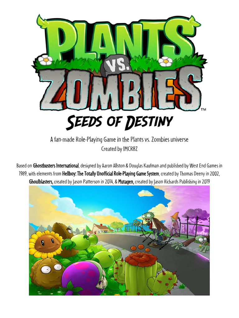 Seeds of Destiny: PVZ RPG Guide | PDF | Role Playing Games | Tabletop ...