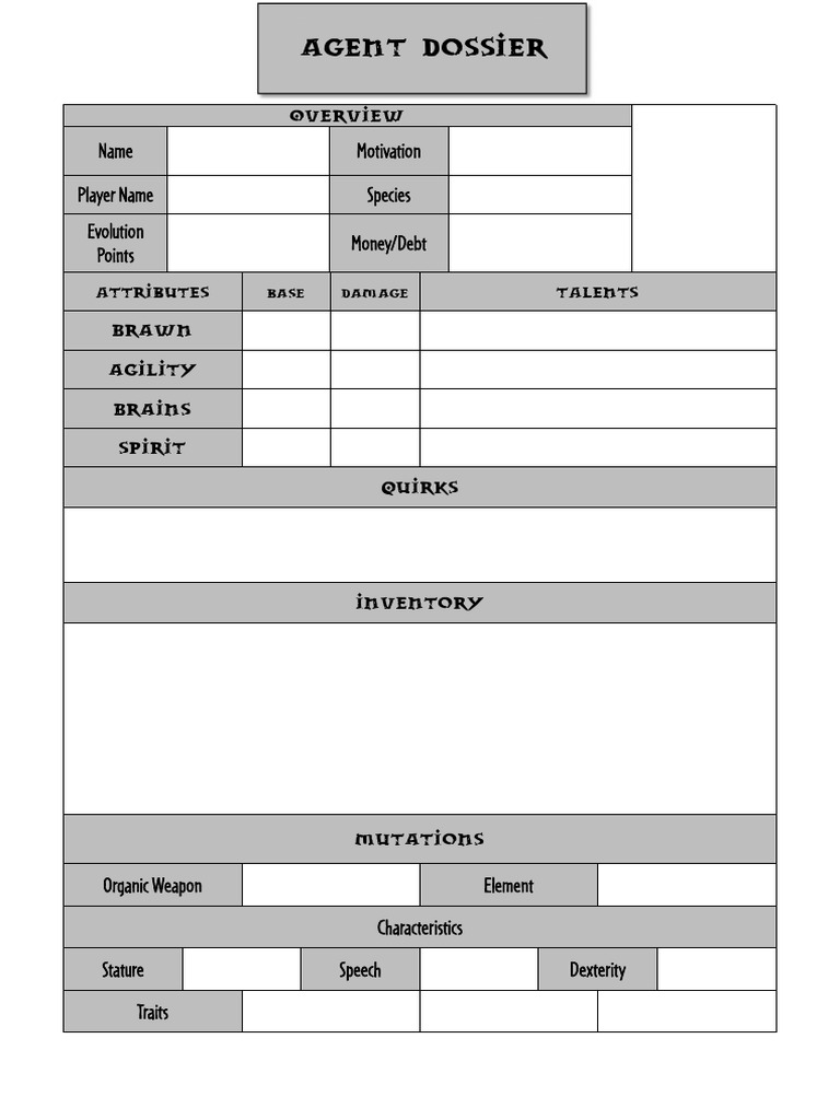 PVZ Character Sheet | PDF