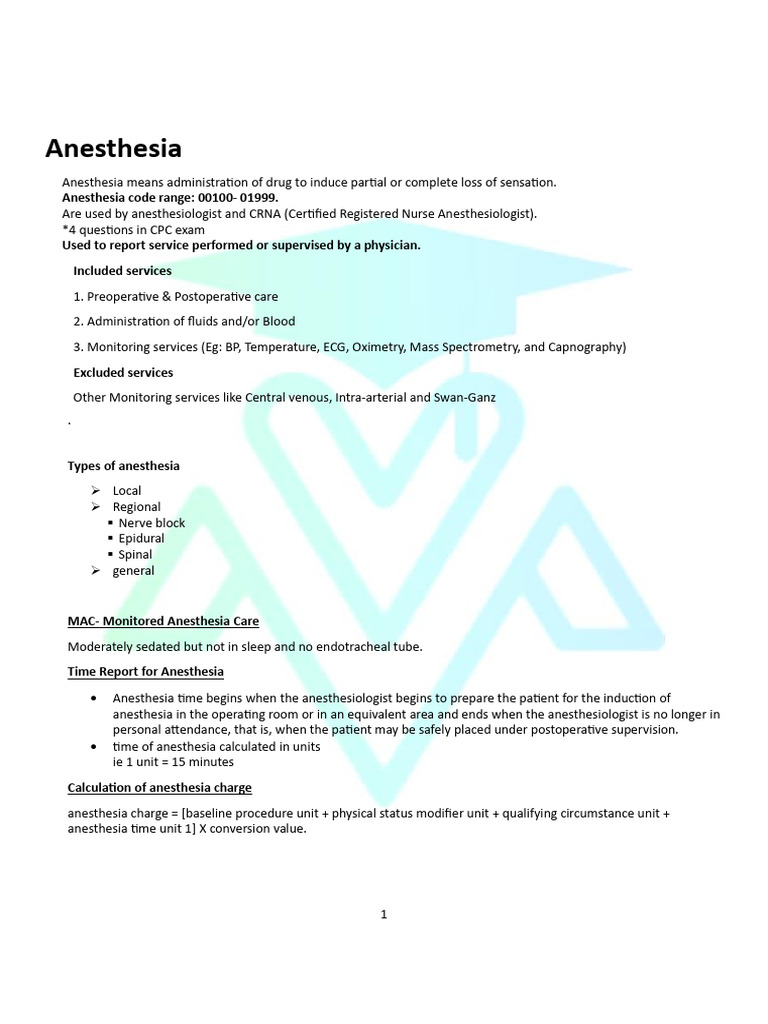Anesthesia Keypoints & Questions | PDF | Anesthesia | Coronary Artery ...