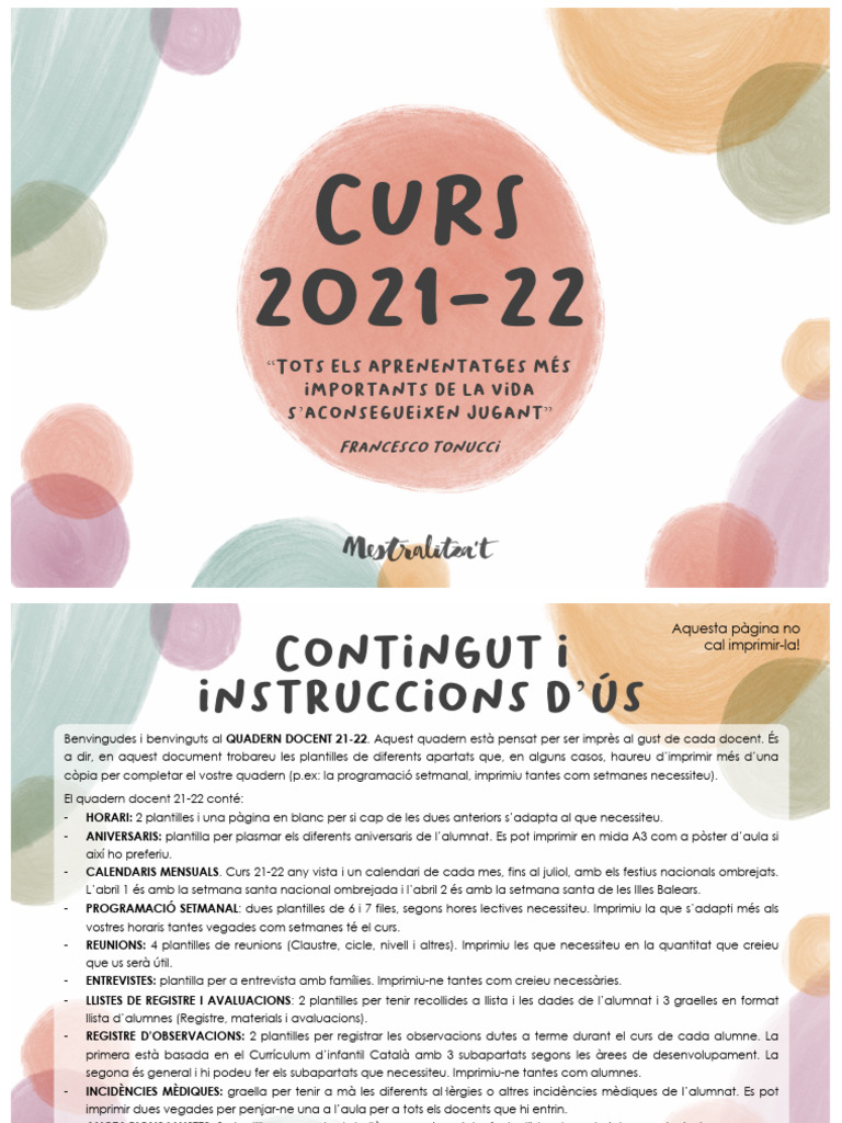 Quadern - Docent 21-22 | PDF