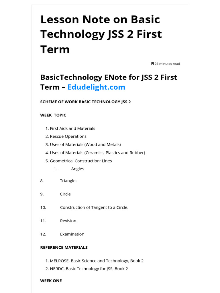 LessonNoteonBasicTechnologyJSS2FirstTerm Edudelight - Com 1729572370487 ...