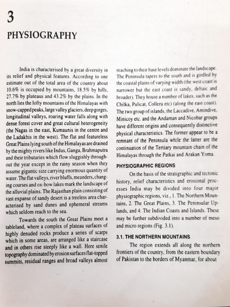 Physiography and Division of India | PDF