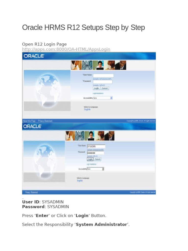 Oracle Hrms R12 Setups Step By Pdf Recruitment Button Computing