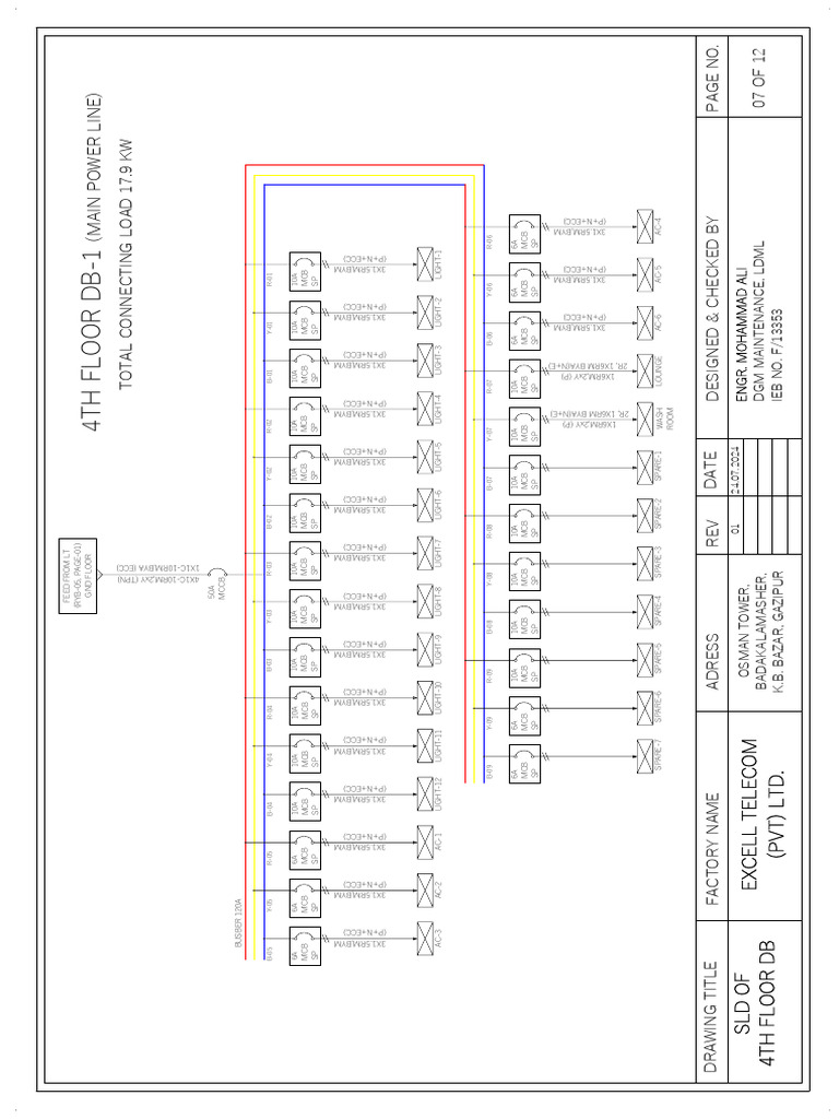 4th Floor Electrical SLD for Factory | PDF