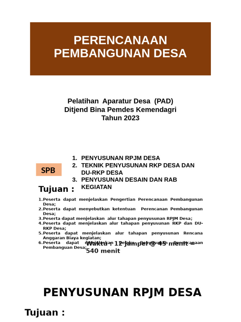 Tahapan Perencanaan Pembangunan Desa | PDF