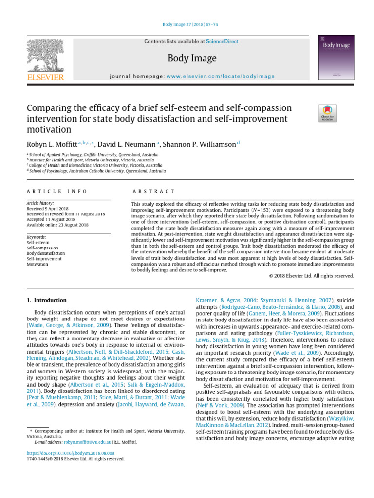 BSCI For State Body Dissatisfaction and Self-Improvement Motivation | PDF | Self Esteem | Body Image