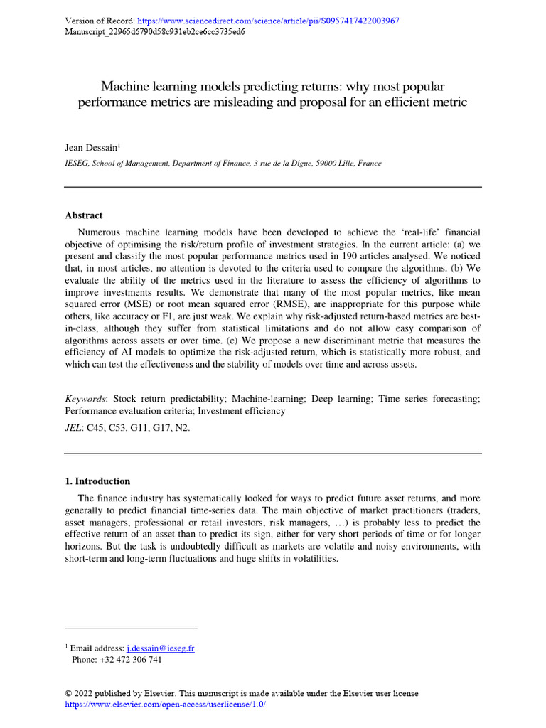 Machine Learning Models Predicting Returns - Why Most Popular ...