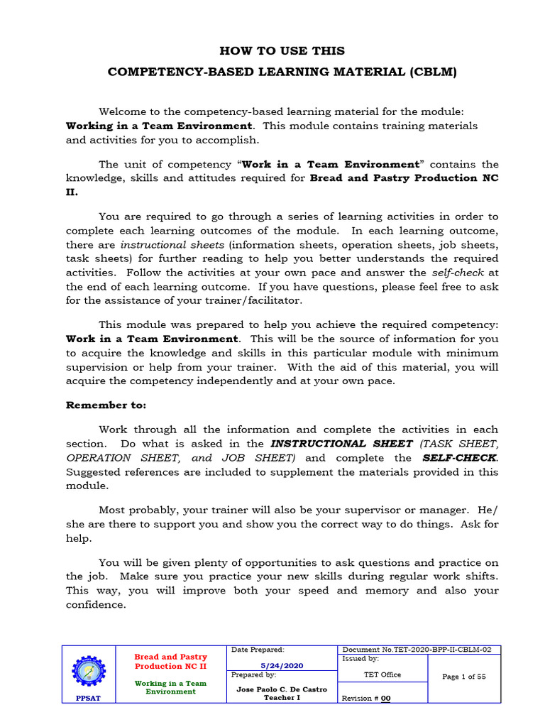 Enhanced CBLM Basic 2 | PDF | Goal | Learning