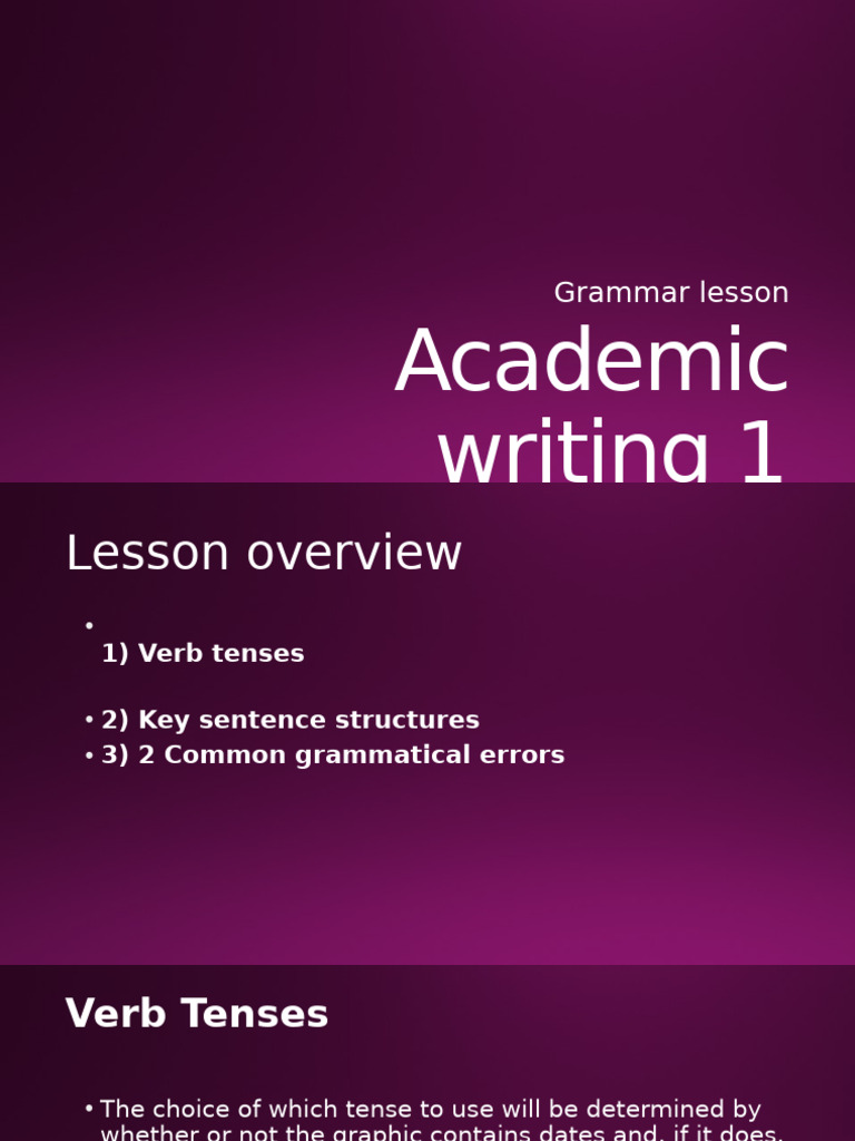 Academic Writing 1 Grammar | PDF | Grammatical Number | Verb