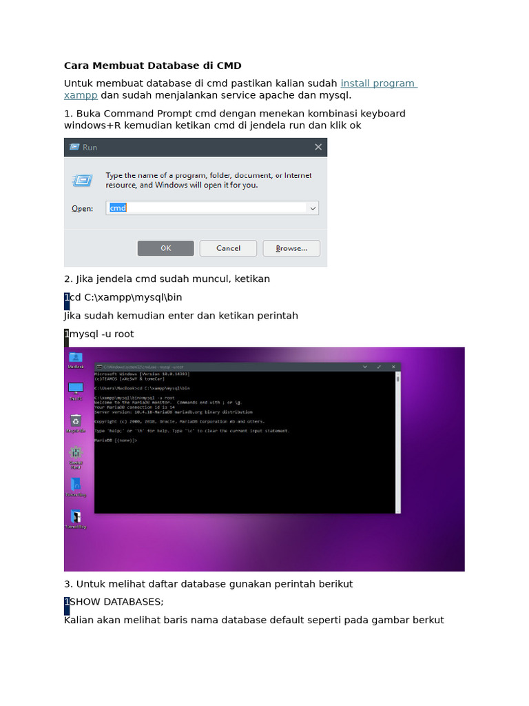Cara Membuat Database Di CMD | PDF
