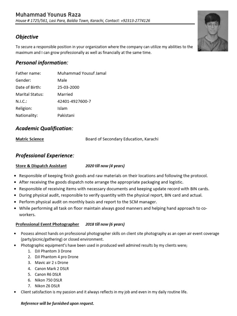 Objective: Muhammad Younus Raza | PDF