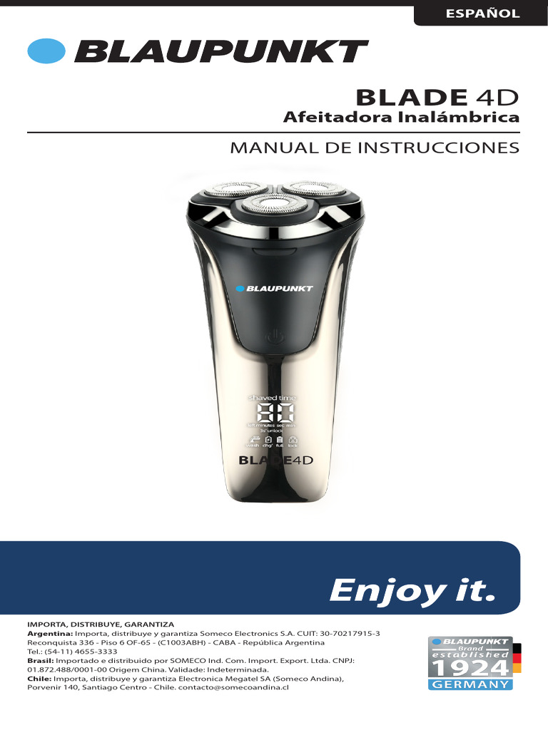 Manual Afeitadora Inalámbrica Blade 4D | PDF | USB