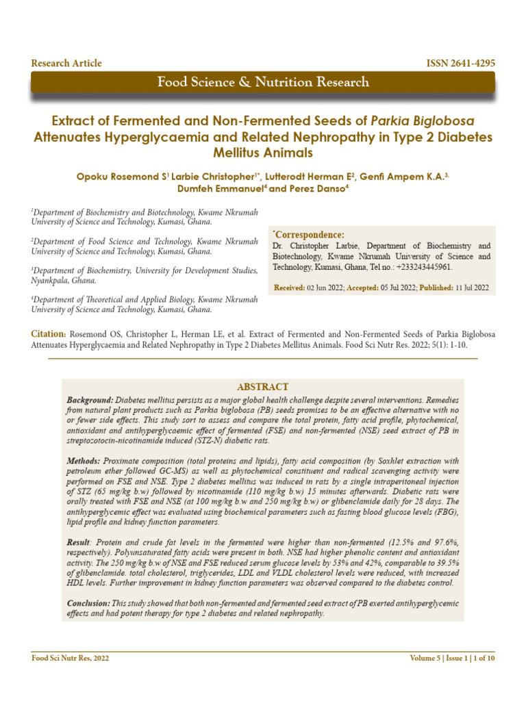 Food Science & Nutrition Research | PDF | Low Density Lipoprotein | Lipoprotein