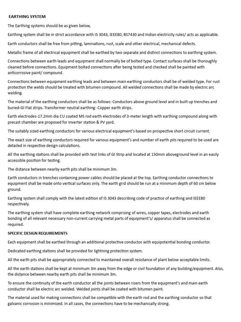 EARTHING SYSTEM | PDF | Welding | Construction