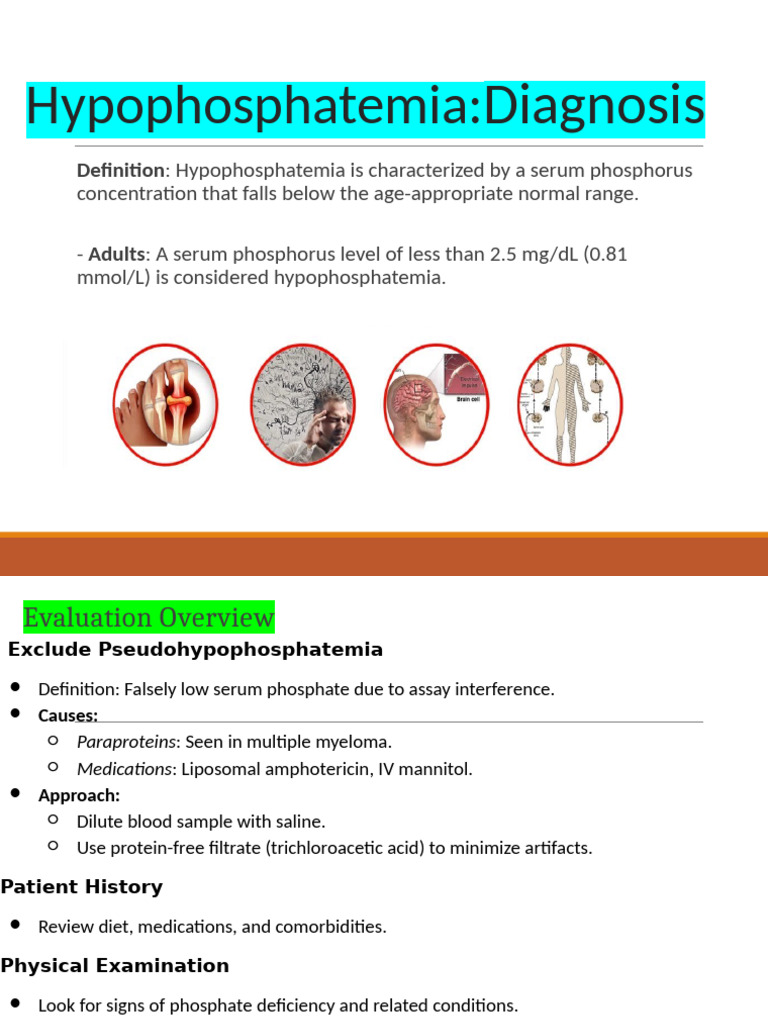 Hypophosphatemia Evaluation and Diagnosis | PDF | Kidney | Medical ...