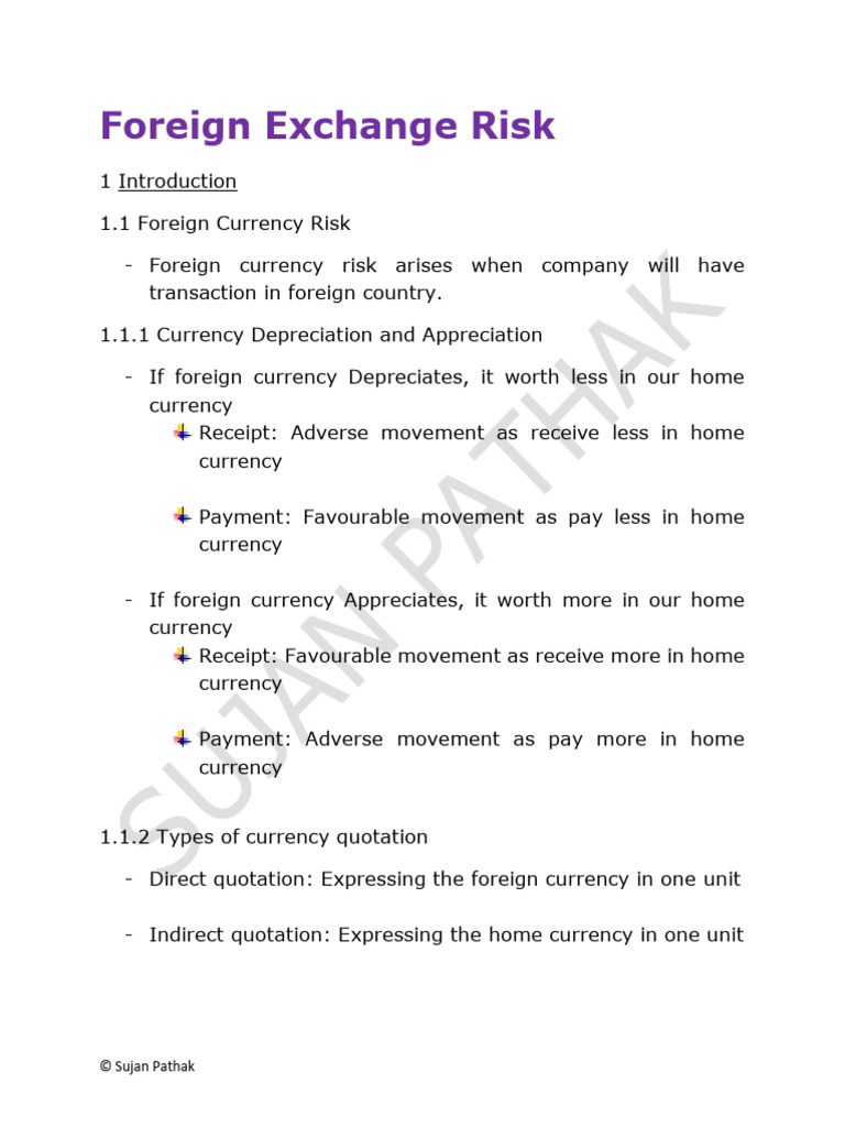 Foreign Exchange Risk | PDF | Futures Contract | Exchange Rate