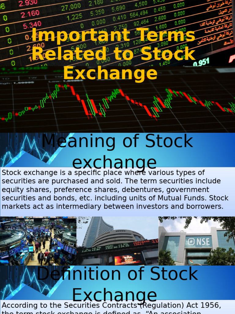 Important Terms Related To Stock Exchange | PDF | Stocks | Securities ...