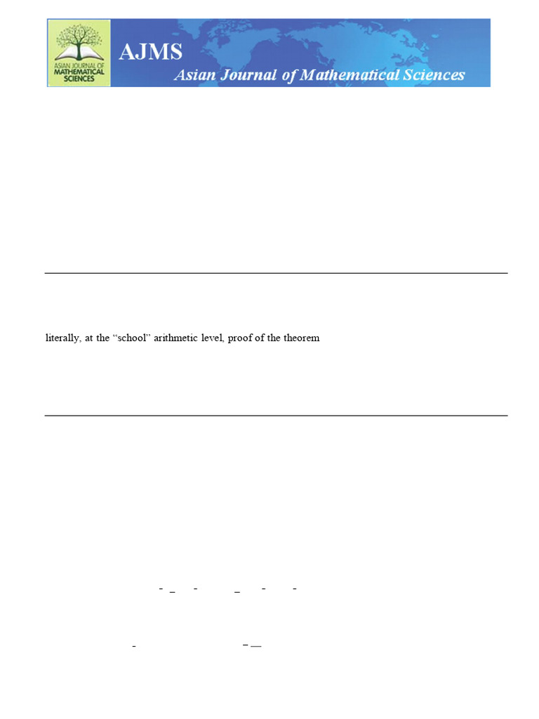 Algebraic Solution of Fermat's Theorem (Mathematics, Number Theory ...