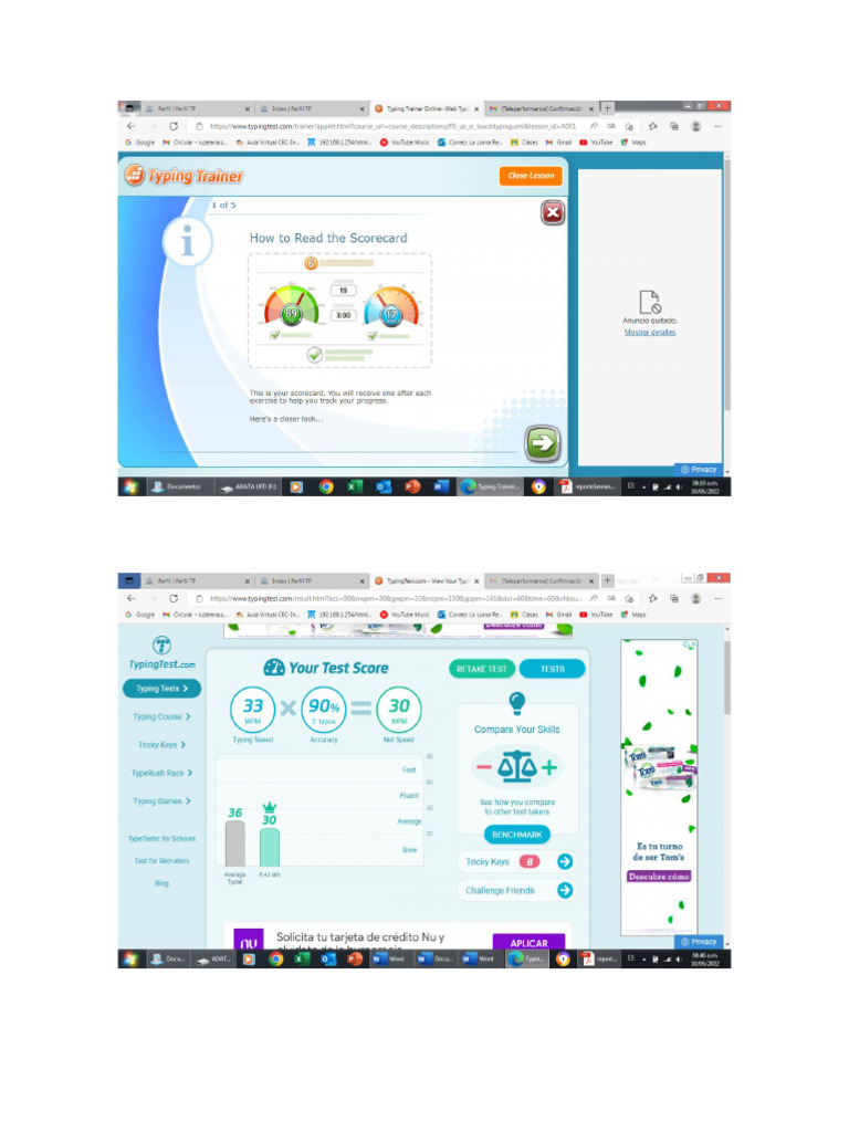 Typing Test Results | PDF
