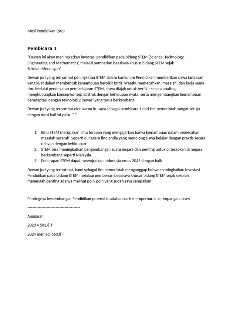 Mosi Pendidikan Pro | PDF