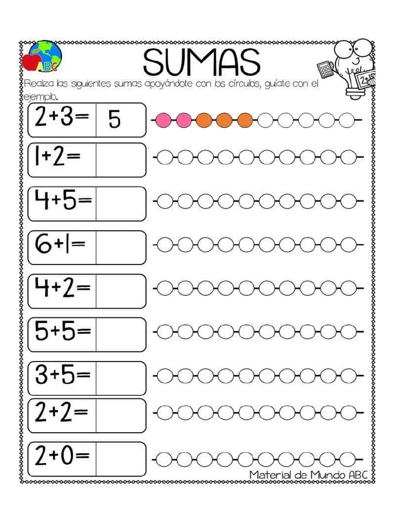 Sumas Niños Pre Escolar | PDF