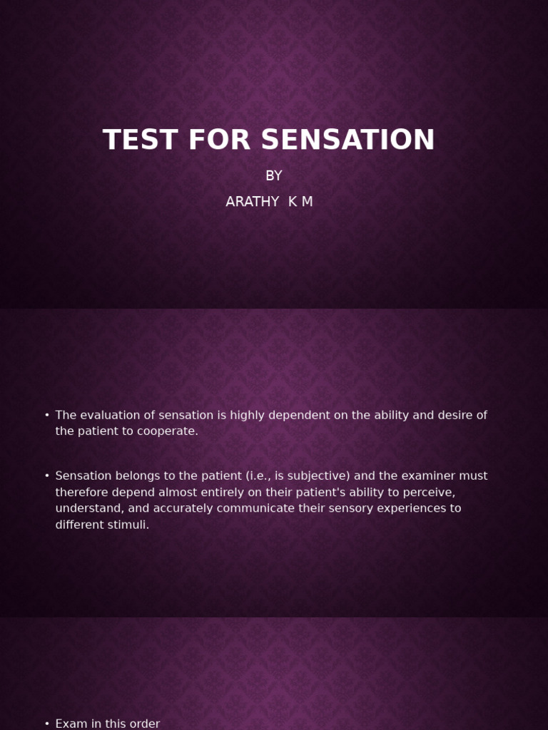 Test for Sensation | PDF | Senses | Perception