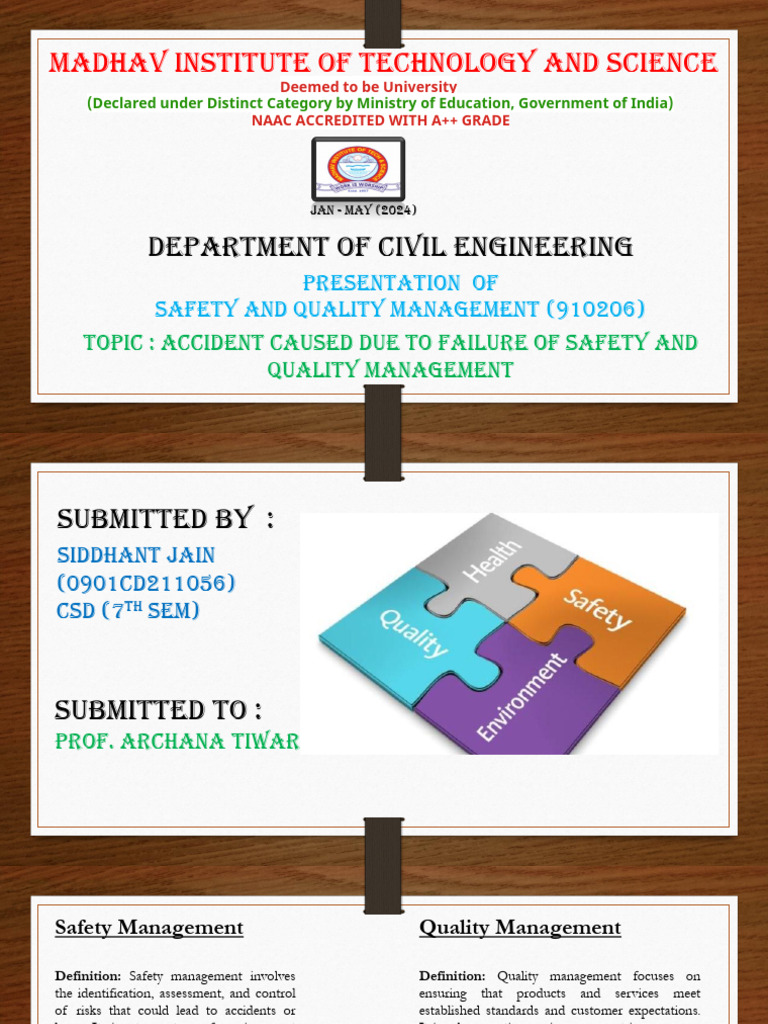 Madhav Institute of Technology and Science: Department of Civil Engineering | PDF | Safety