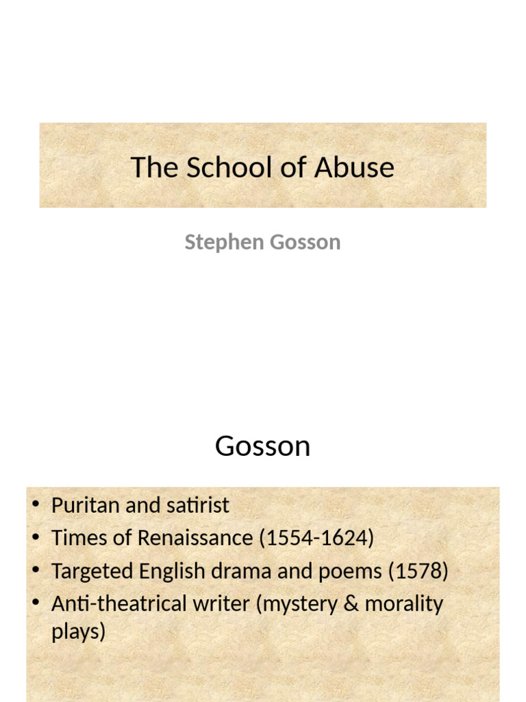 Gosson | PDF