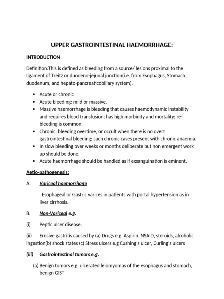 Upper Gastrointestinal Haemorrhage 1 - 031143 | PDF | Bleeding ...