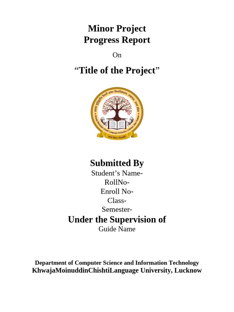 MINOR - Project Progress Report Format | PDF