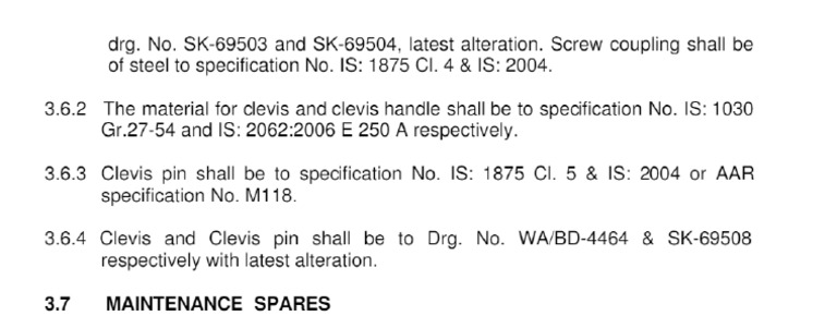 Material Spec for Transition Screw Coupling & Clevis | PDF