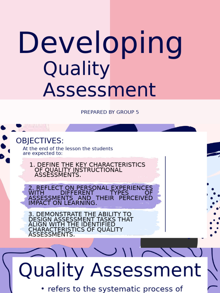 QUALITY ASSESSMENT PPT | PDF | Educational Assessment | Behavior ...