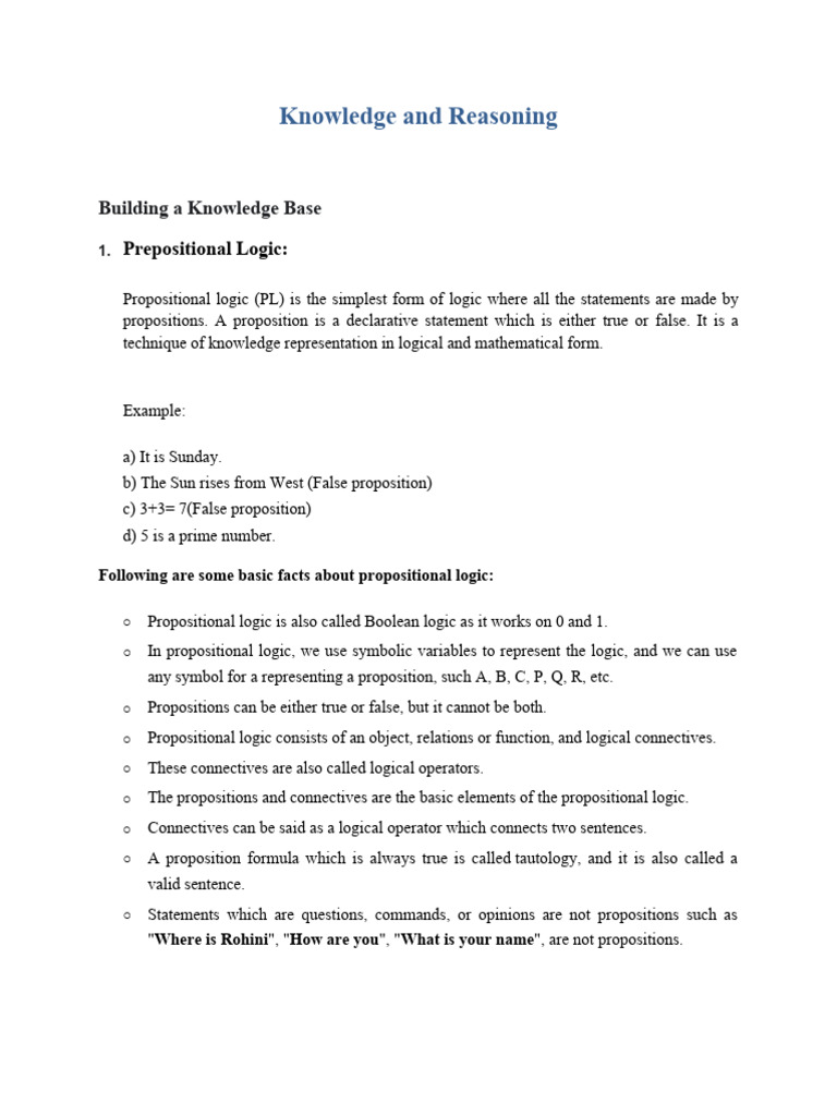 AI unit 3 | PDF | Logic | First Order Logic