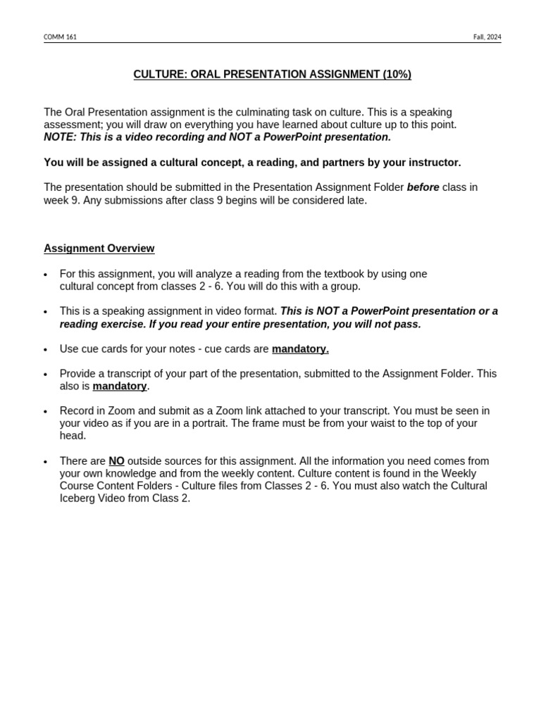 Presentation Assignment | PDF | Cognition | Learning