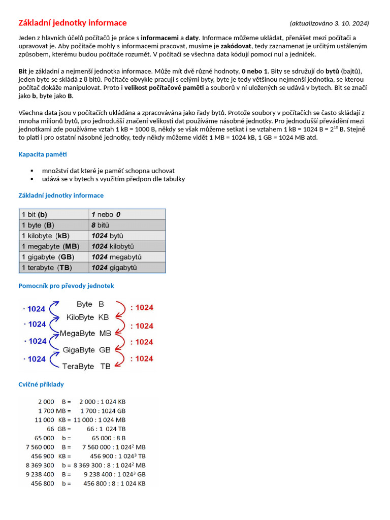 Zakladni Jednotky Informace | PDF